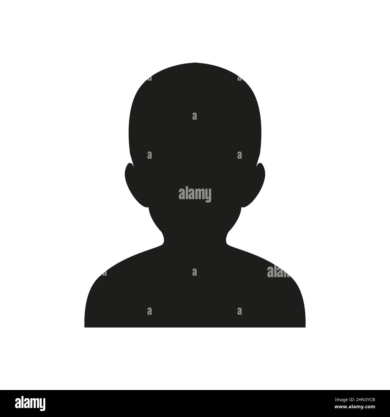 Silhouettes of child face. Outlines baby in profile. Vector ...