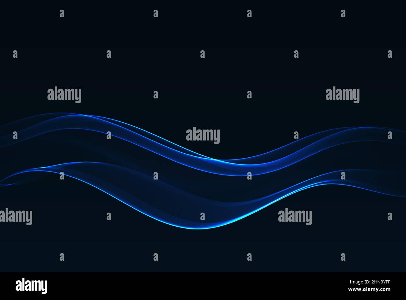 Blue glowing wave flow on black background.Abstract wave background ...