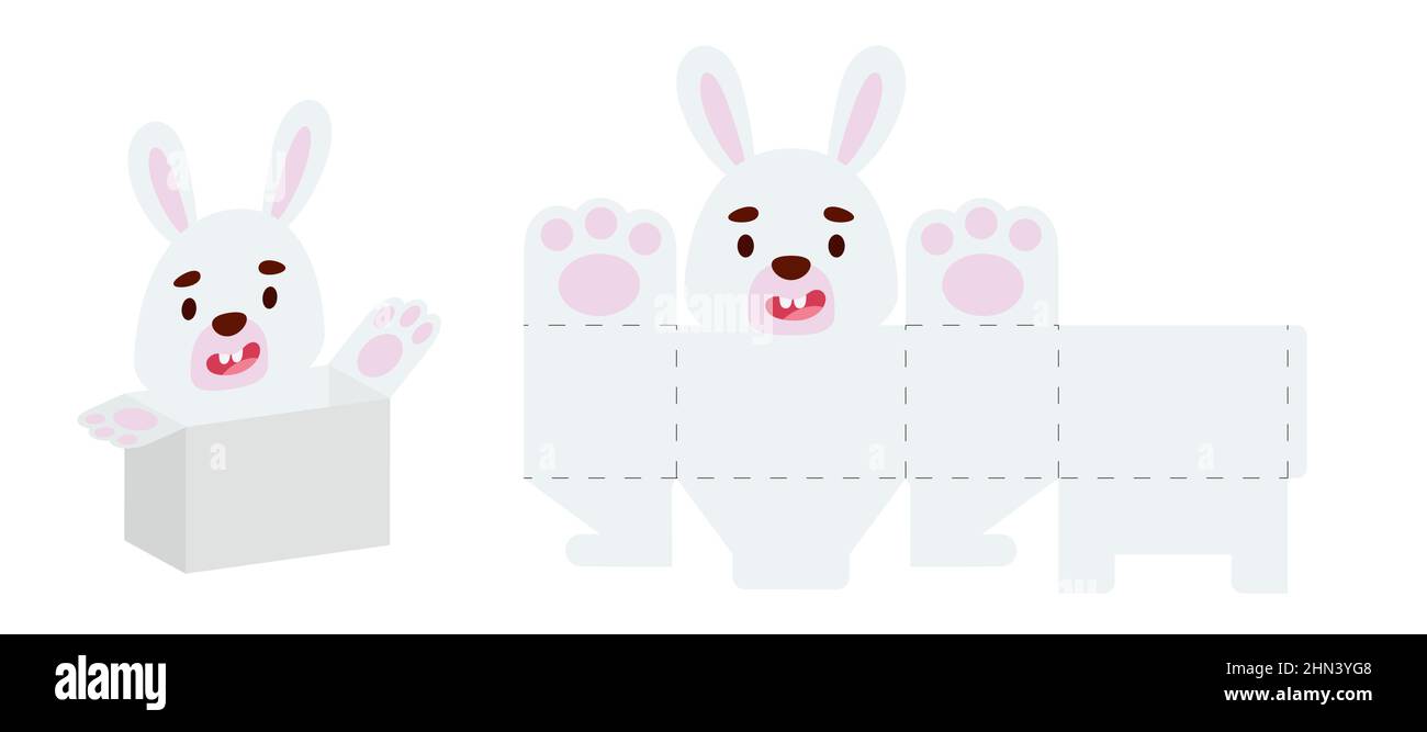 Party Favor Box Bunny Design For Sweets Candies Small Presents