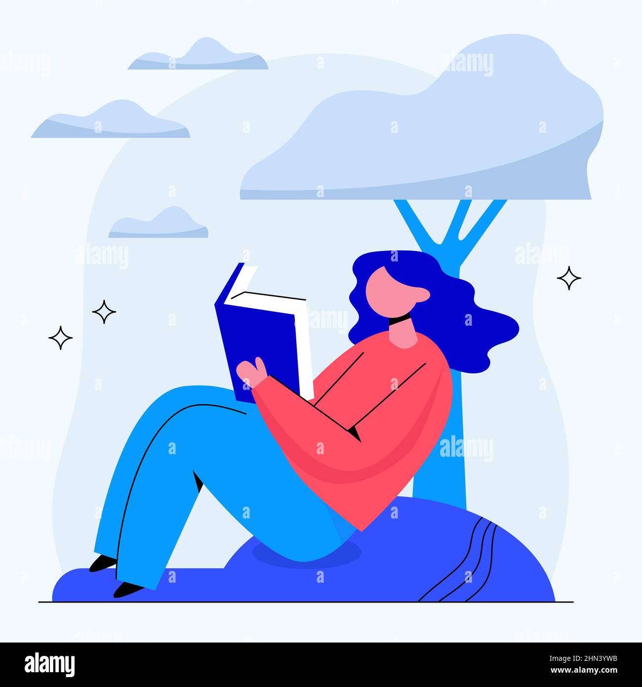 Hand drawn flat design literature illustration Vector illustration ...