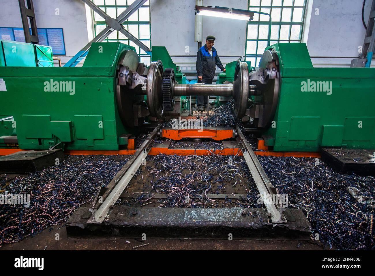 Train wheel lathe hi-res stock photography and images - Alamy