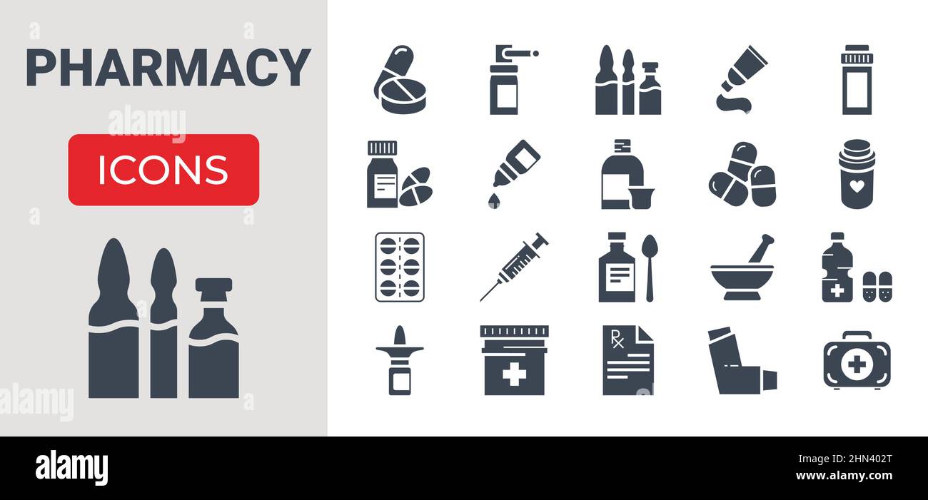 Drugs Related Vector Glyph Icons set Stock Vector Image & Art - Alamy