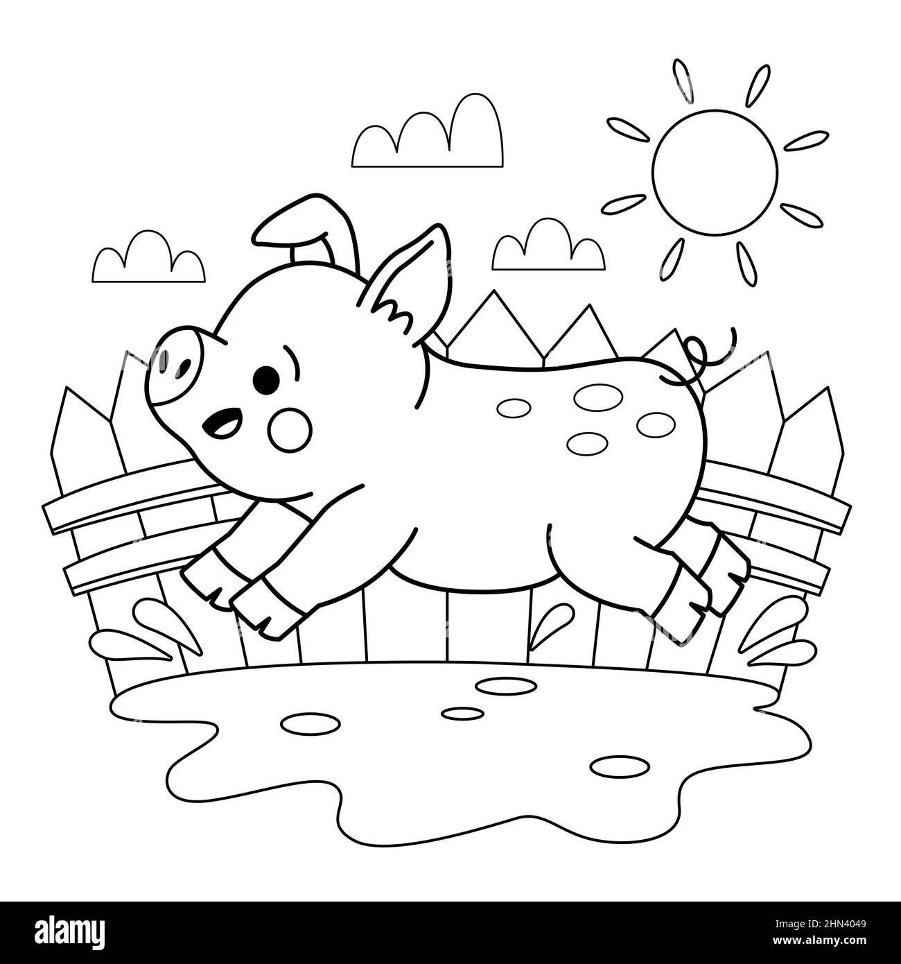 Hand drawn pig outline illustration Vector illustration Stock Vector ...