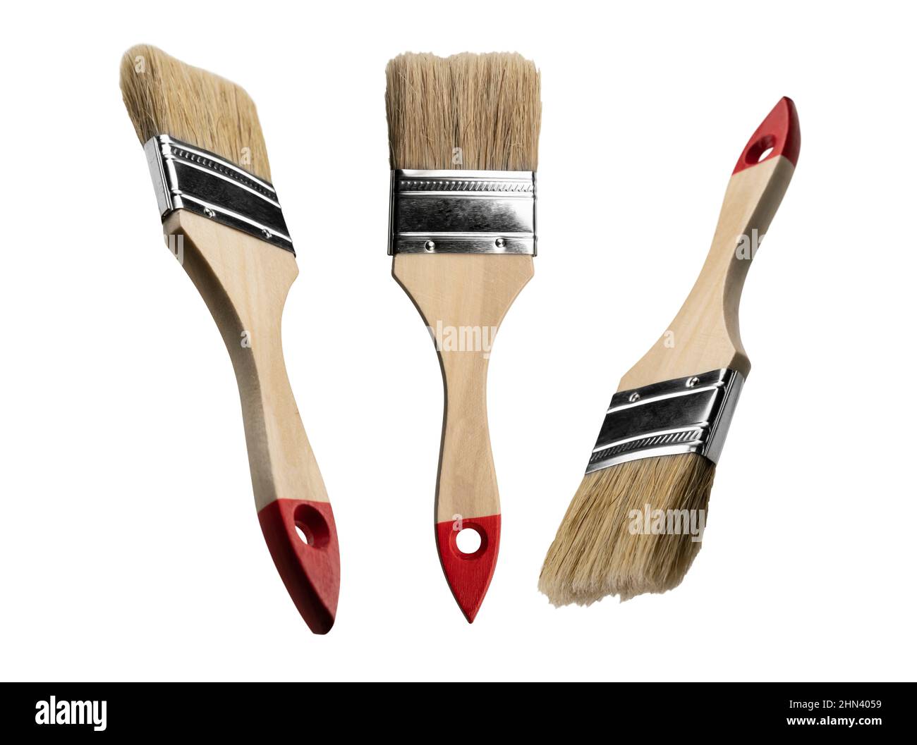 Paint brush in different angles on a white background Stock Photo - Alamy