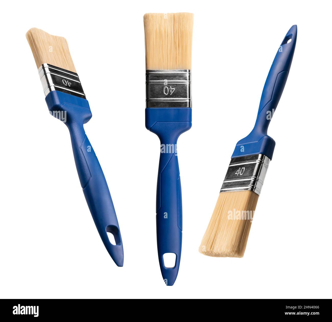 Paint brush in different angles on a white background Stock Photo - Alamy