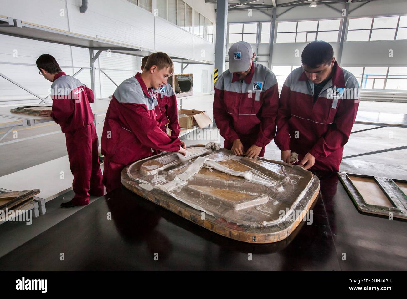 Karagandy, Kazakhstan - June 06, 2012: Aircraft-building factory ...
