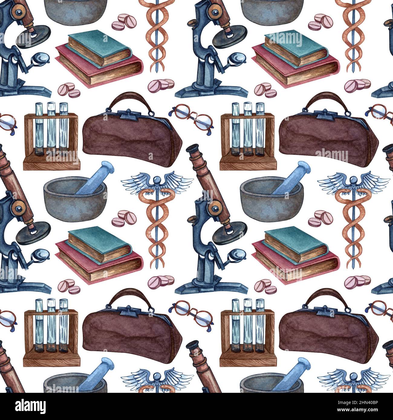 Microscope watercolor hi-res stock photography and images - Alamy