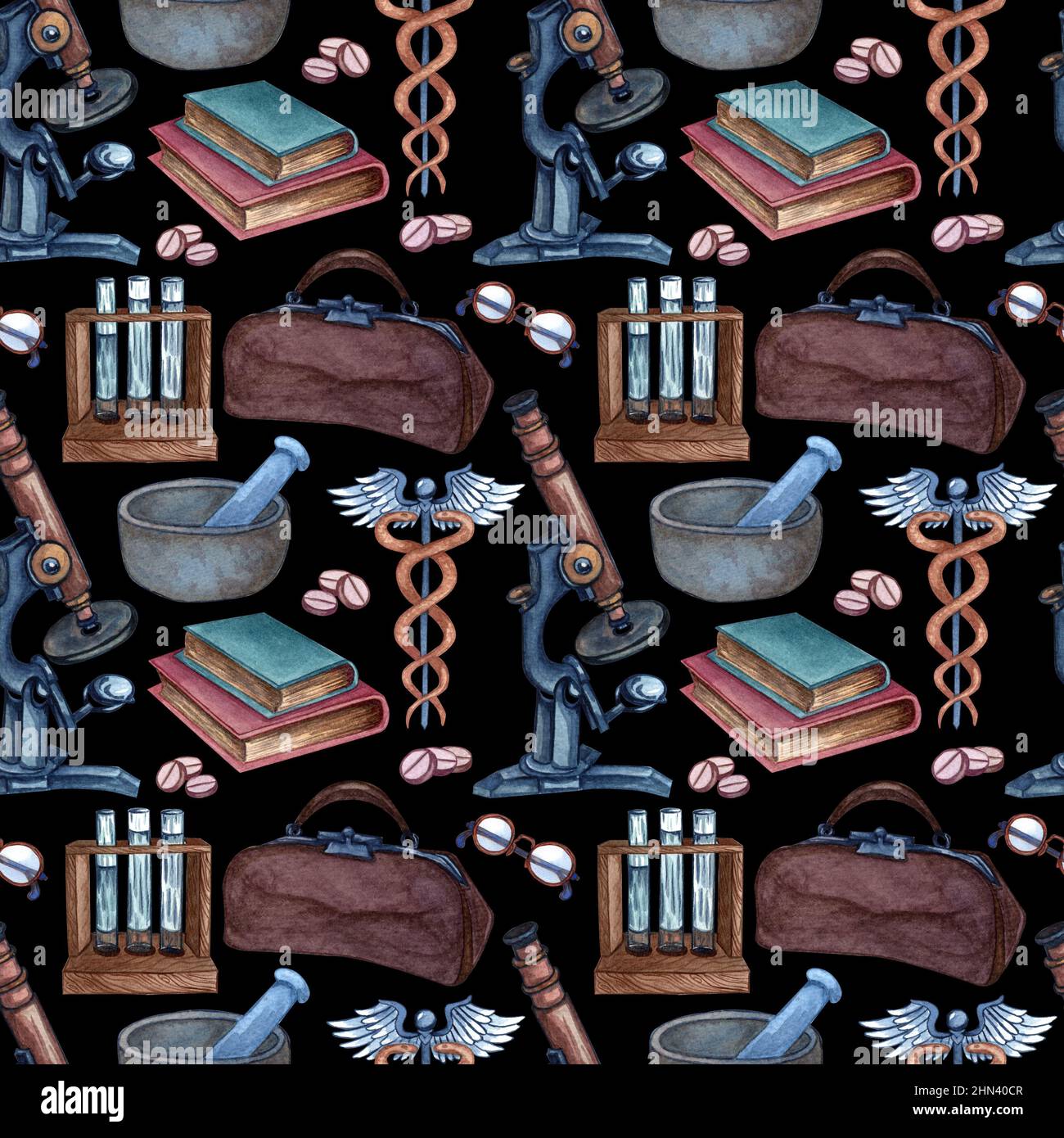 Microscope watercolor hi-res stock photography and images - Alamy