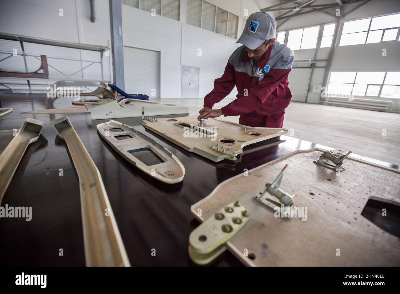 Karagandy, Kazakhstan - June 06, 2012: Aircraft-building factory ...