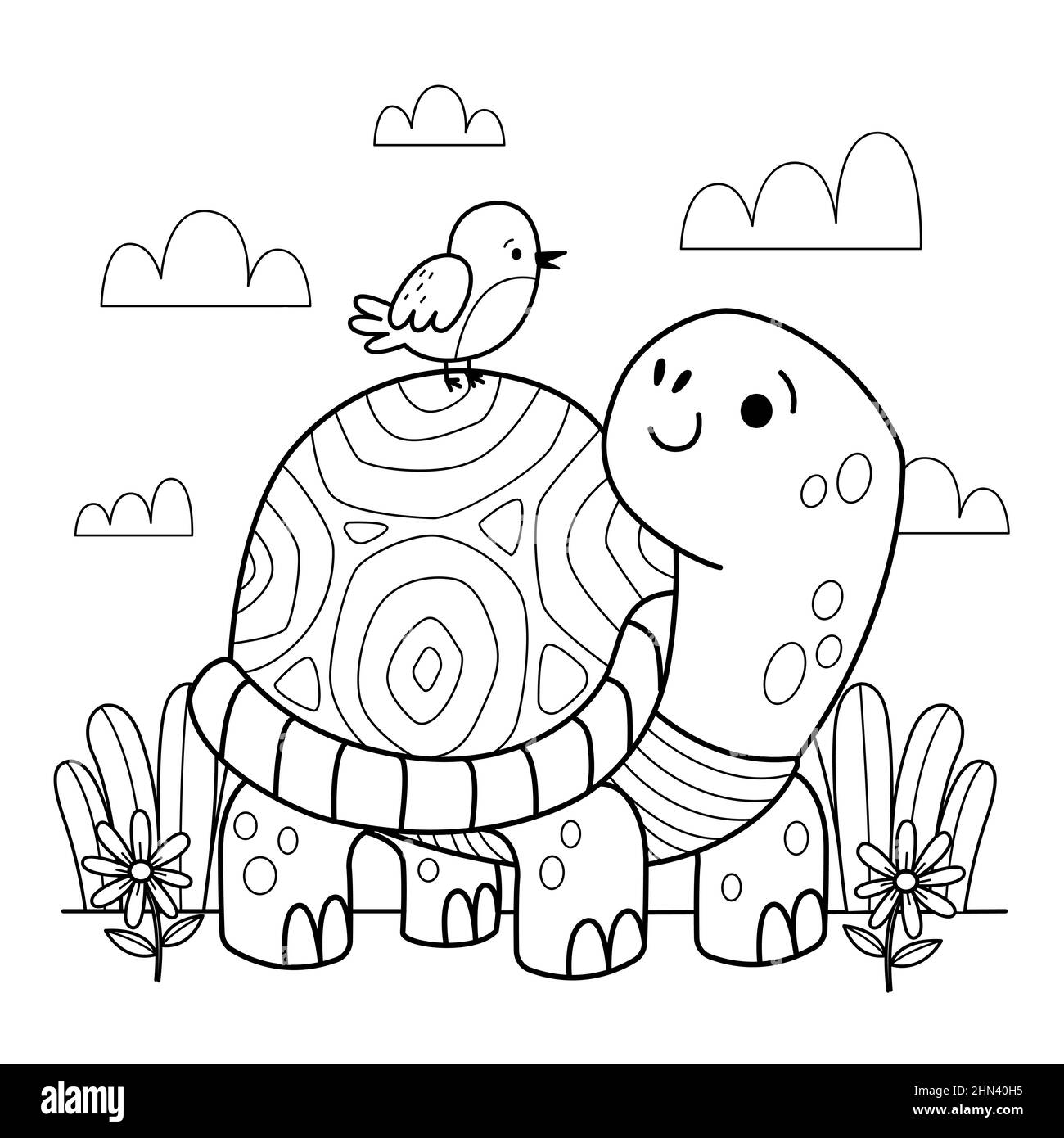 Hand drawn turtle outline illustration Vector illustration Stock Vector ...