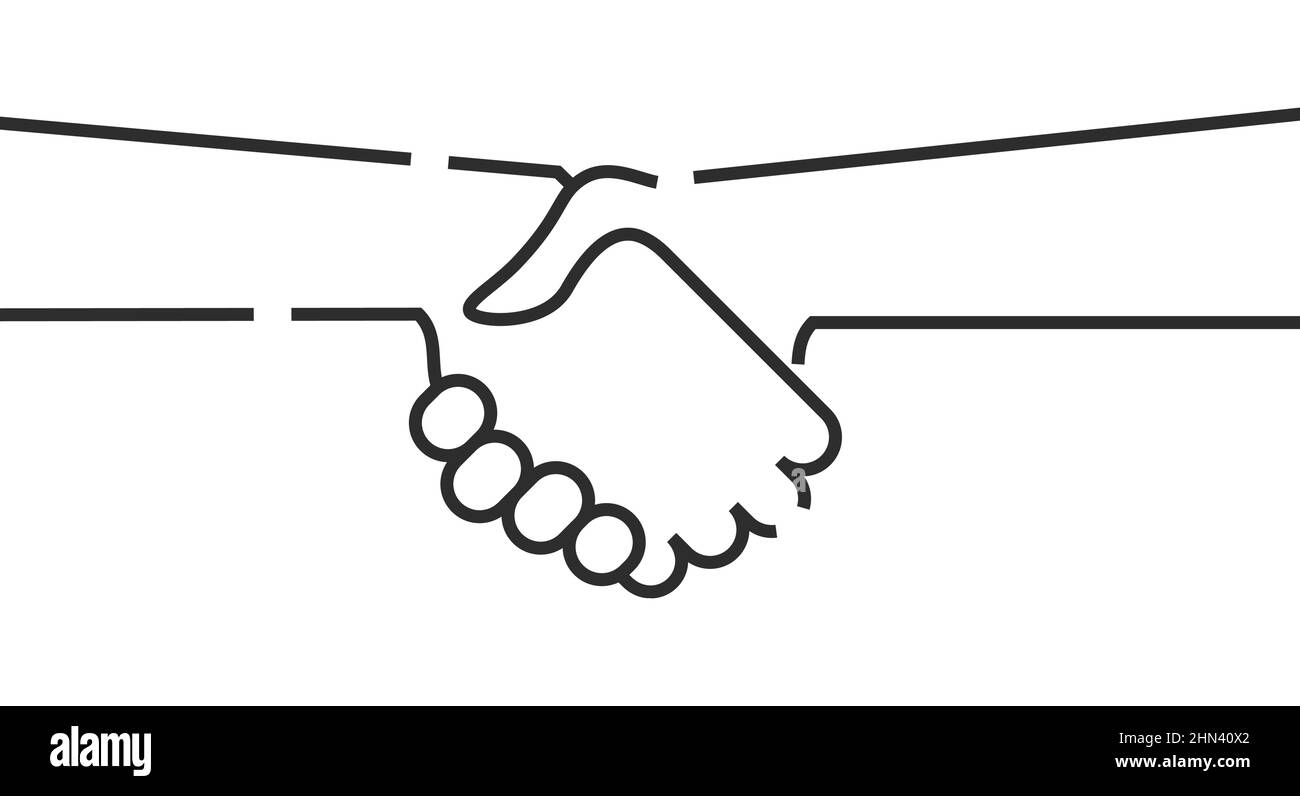 Woman handshake greeting on Black and White Stock Photos & Images - Alamy