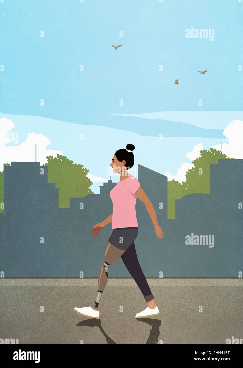 Amputee woman one leg hi-res stock photography and images - Alamy