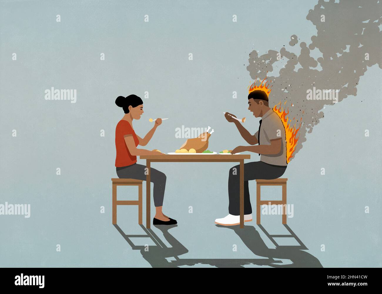 Burning flame on back background hi-res stock photography and images ...