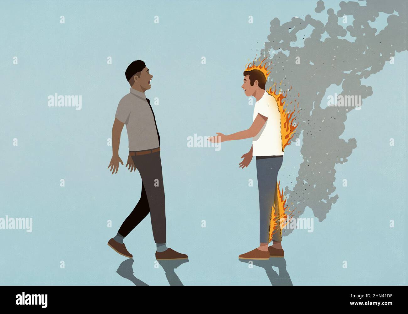 Businessman fire threats smoke hi-res stock photography and images - Alamy