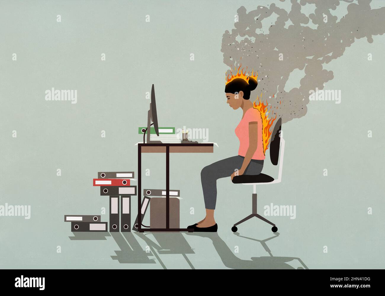 Illustration fuming woman hi-res stock photography and images - Alamy