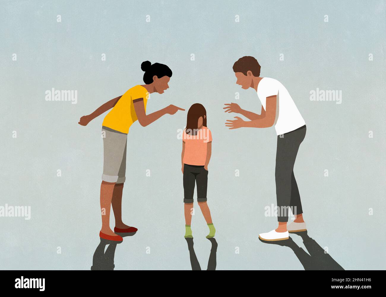 Parents yelling at daughter Stock Photo - Alamy