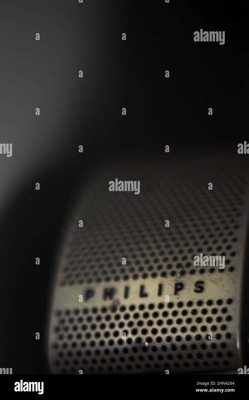 Close-up of vintage Philips microphone Stock Photo - Alamy