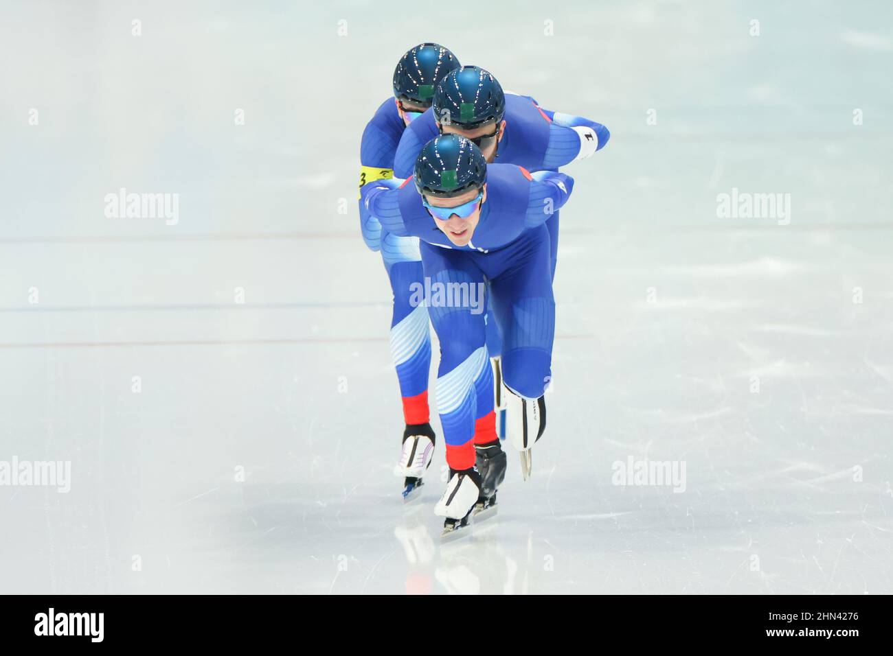 Beijing, China. 13th Feb, 2022. ROC team group Speed Skating : Men's ...