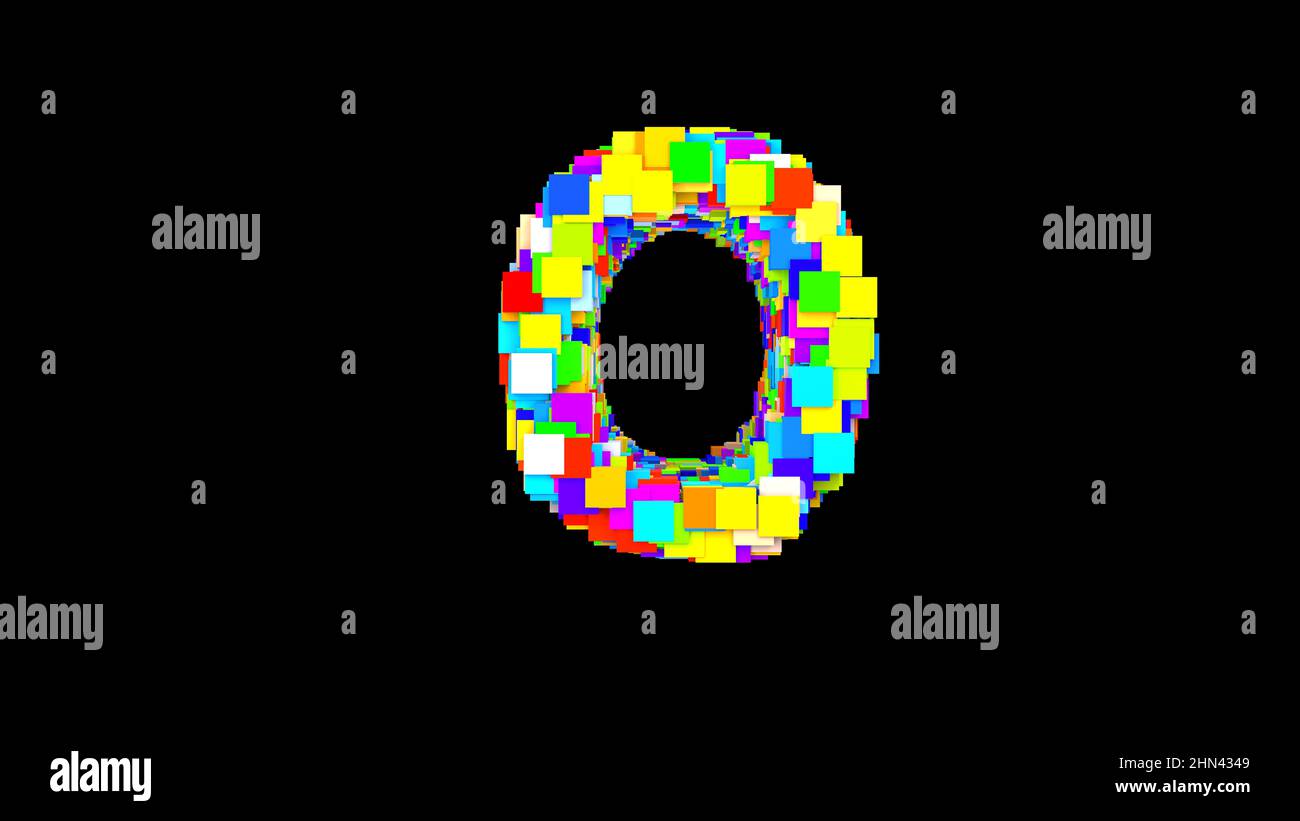 Letter O. 3D Bright colored uppercase large letter of the alphabet O on ...