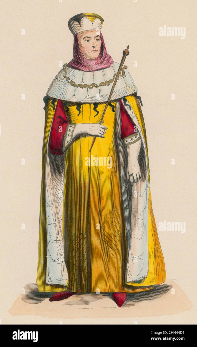 Edad media. Italia. Siglo XIV. Senador de Roma. Grabado de 1860 Stock ...