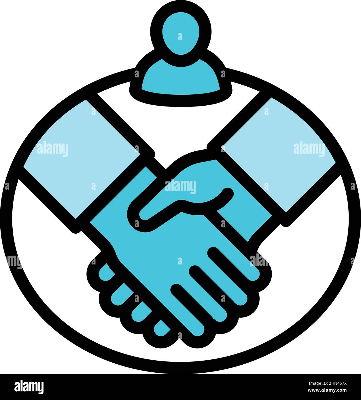 Governance handshake icon outline vector. Corporate business. Social ...