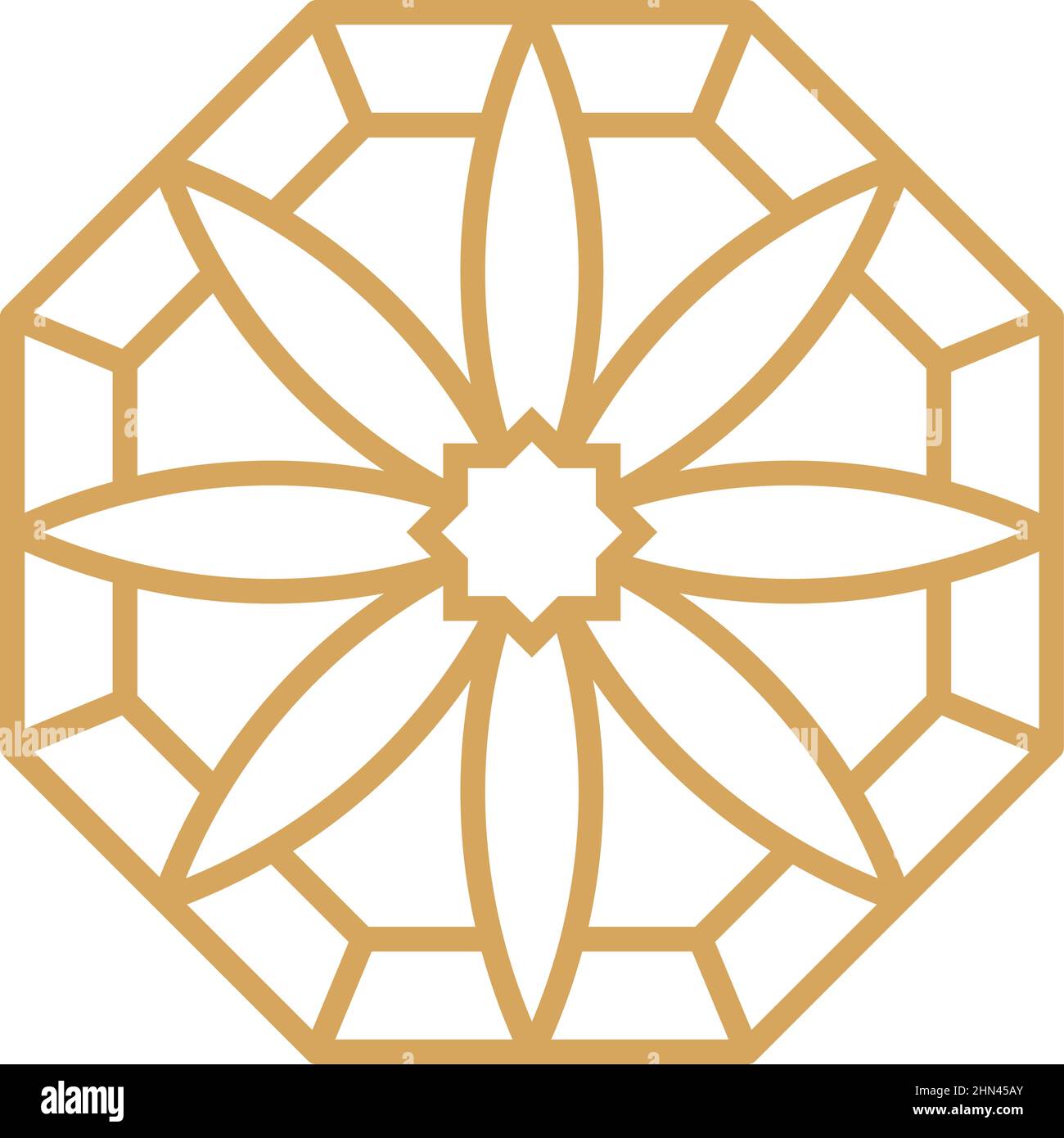 Abstract oriental muslim arabic golden framed emblems. Traditional ...