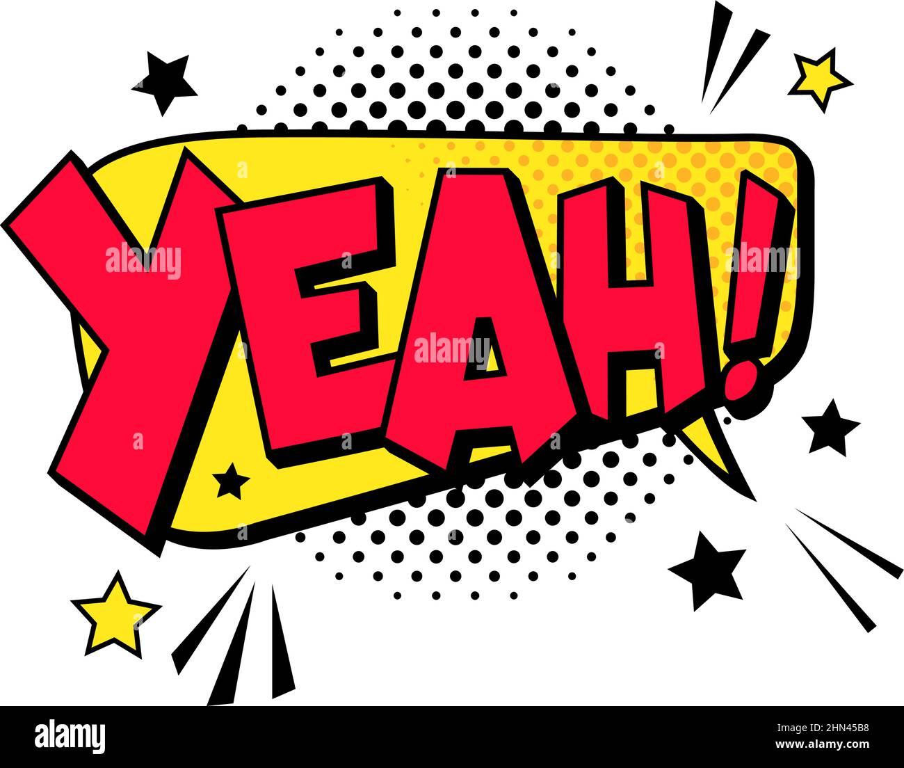 Yeah word speech cloud for page of magazine Stock Vector Image & Art ...