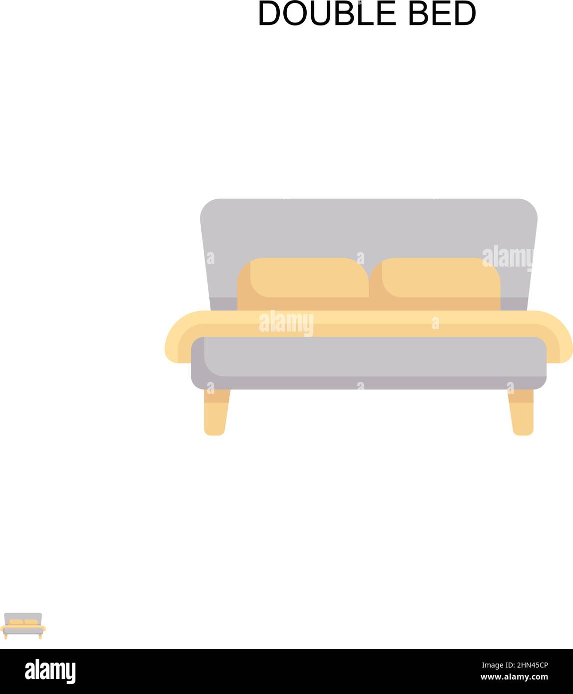 Double bed Simple vector icon. Illustration symbol design template for ...