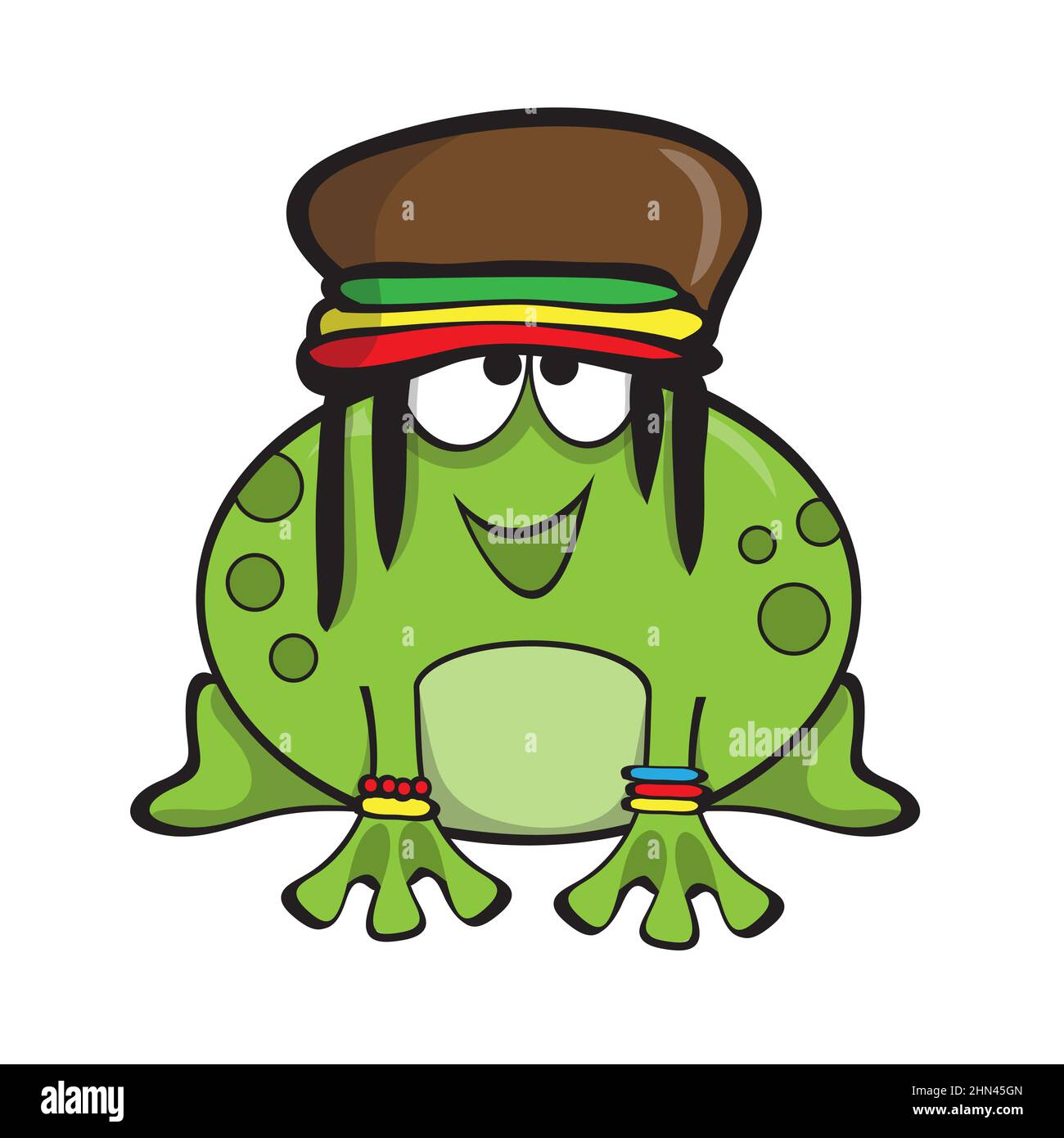 Funny jamaican rasta frog, cartoon isolated on white background. Frog ...