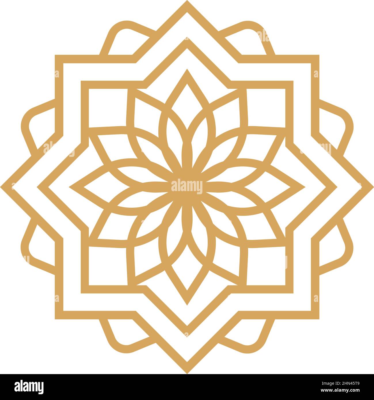 Abstract oriental muslim arabic golden framed emblems. Traditional ...