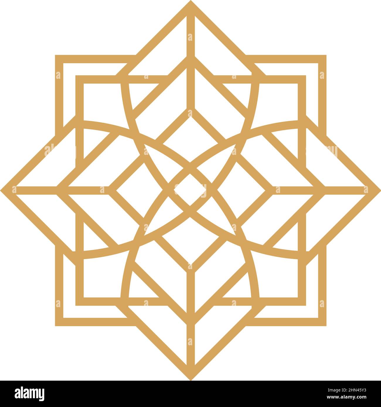 Abstract oriental muslim arabic golden framed emblems. Traditional ...