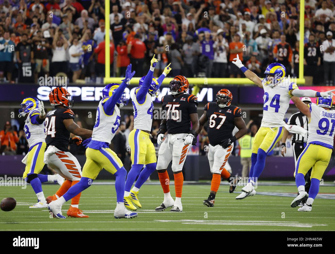 Los Angeles, United States. 14th Feb, 2022. Los Angeles Rams players ...