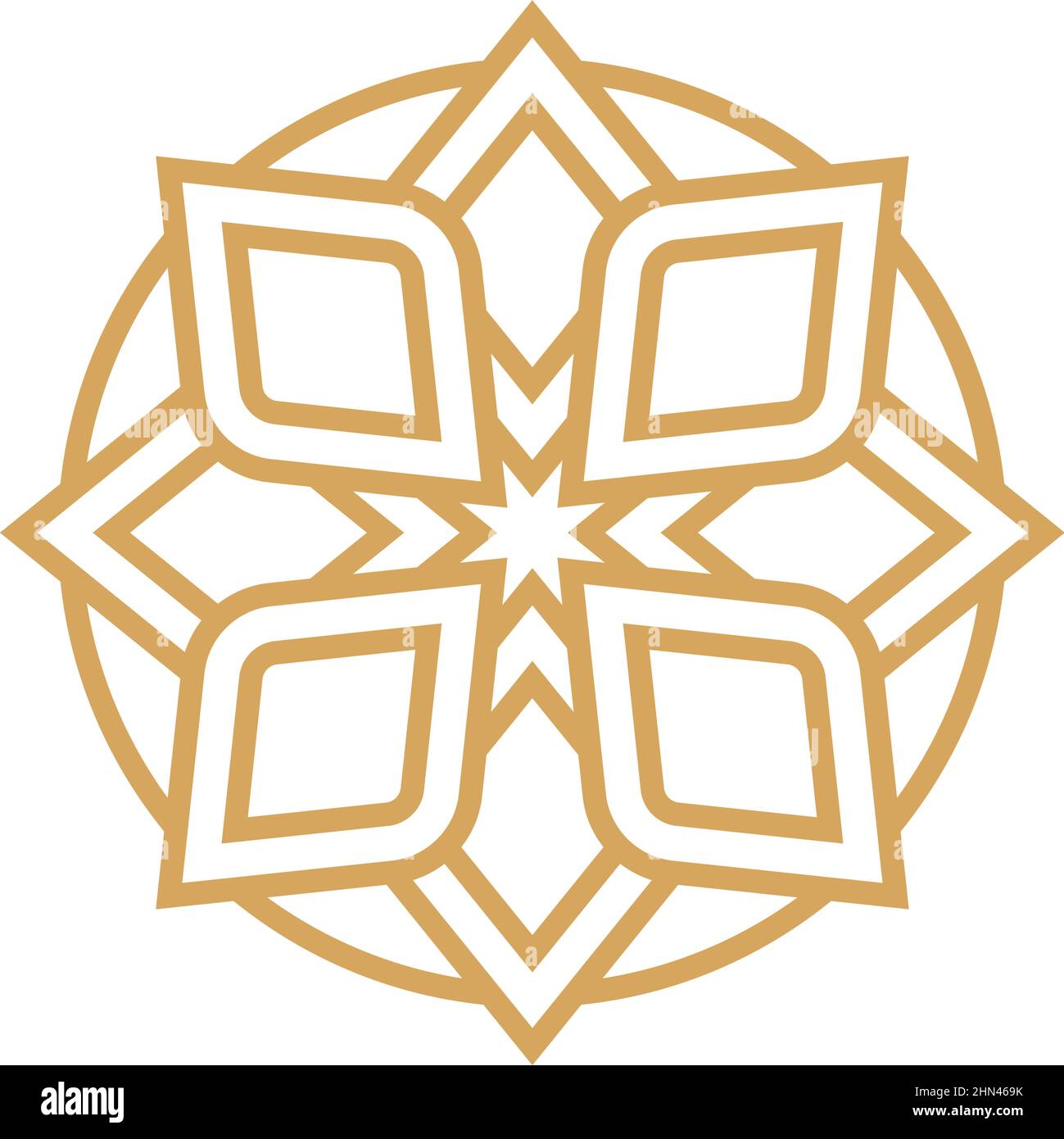 Abstract oriental muslim arabic golden framed emblems. Traditional ...