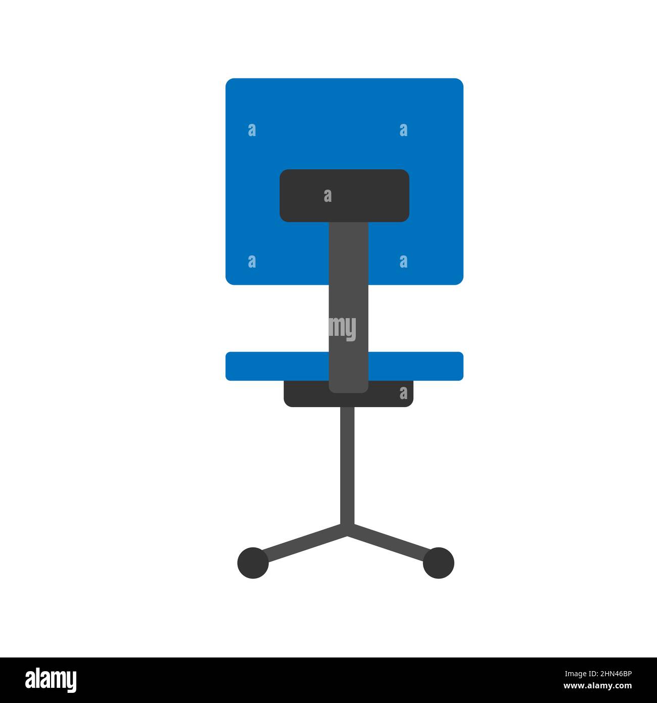 Office blue chair. Back view. Simple flat icon on white background ...