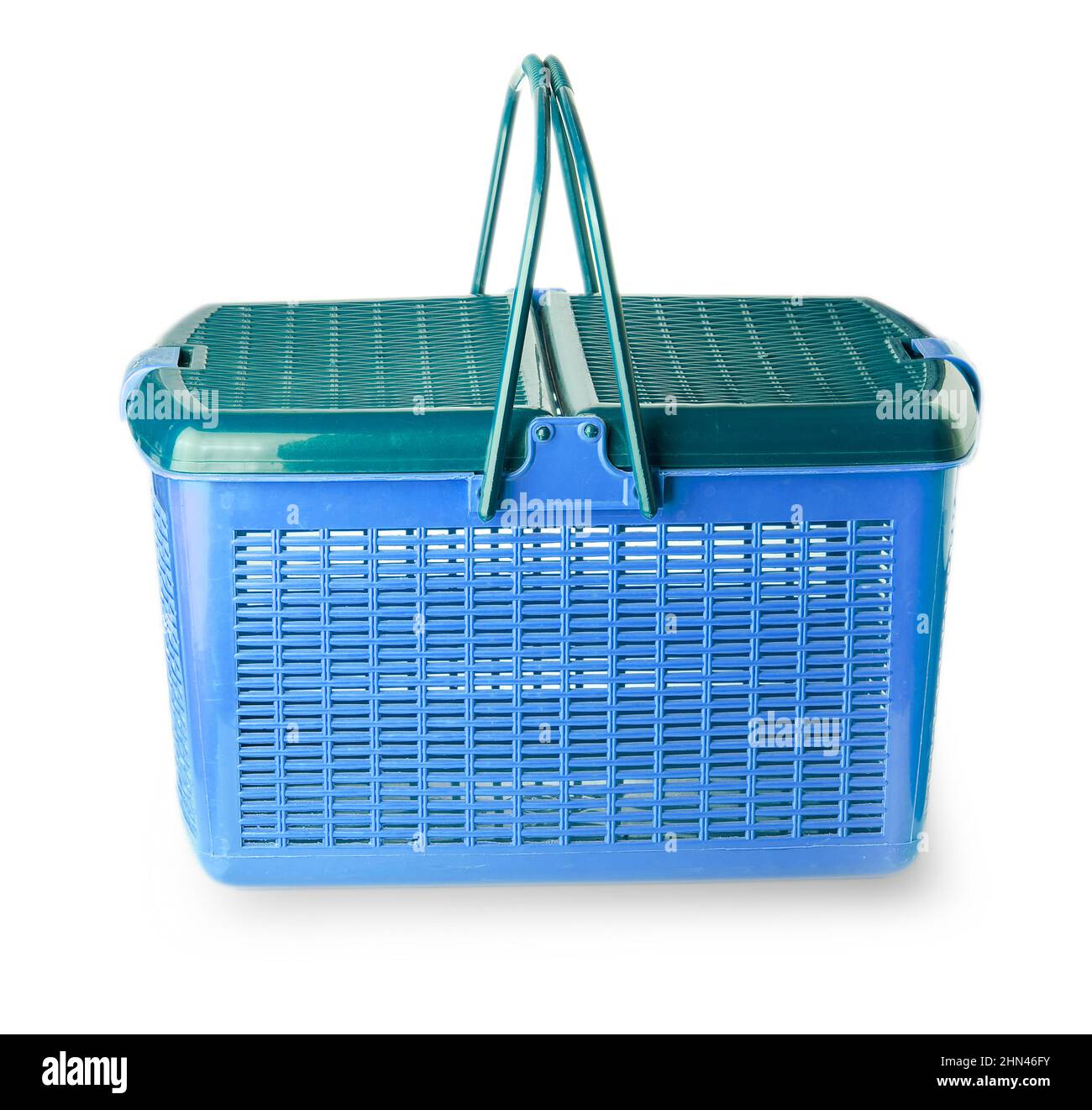 Hand craft plastic basket isolated white Stock Photo - Alamy