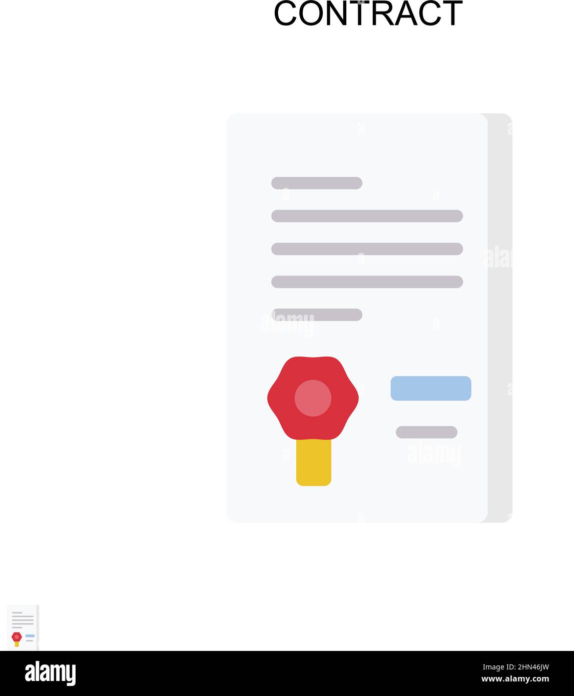Contract Simple vector icon. Illustration symbol design template for ...
