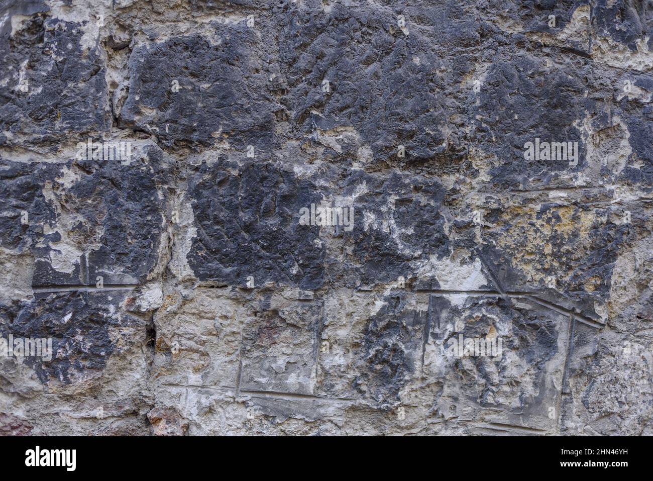 Old facade rusty pattern construction stone wall background Stock Photo ...