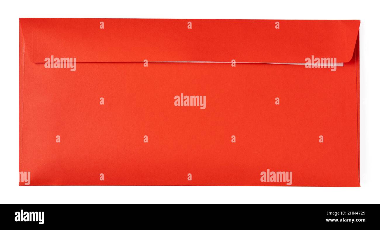 Blank red envelope isolated on white background Stock Photo - Alamy