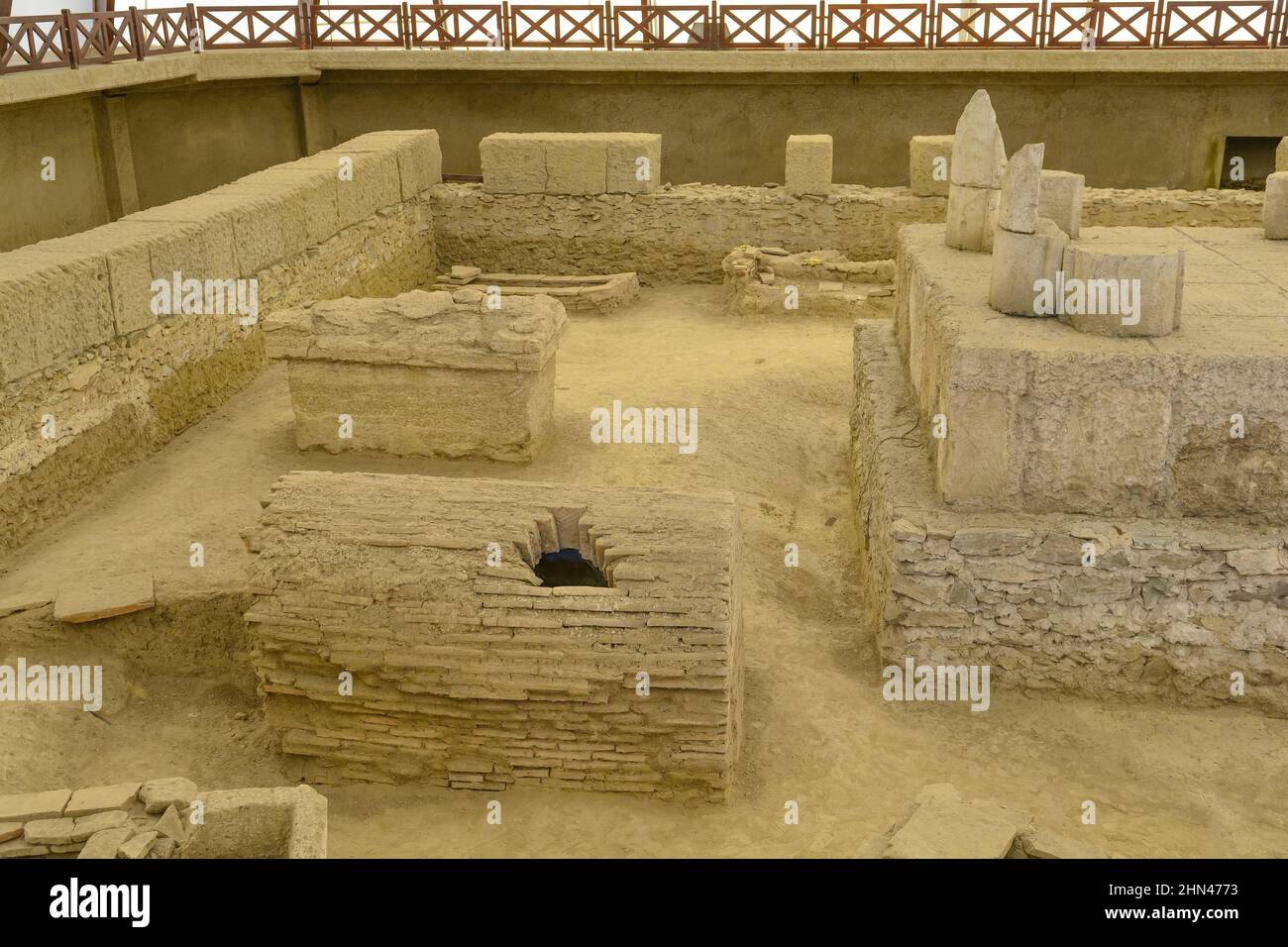 KOSTOLAC, SERBIA - JULY 21, 2019 Several RomanTomb in Viminacium ...