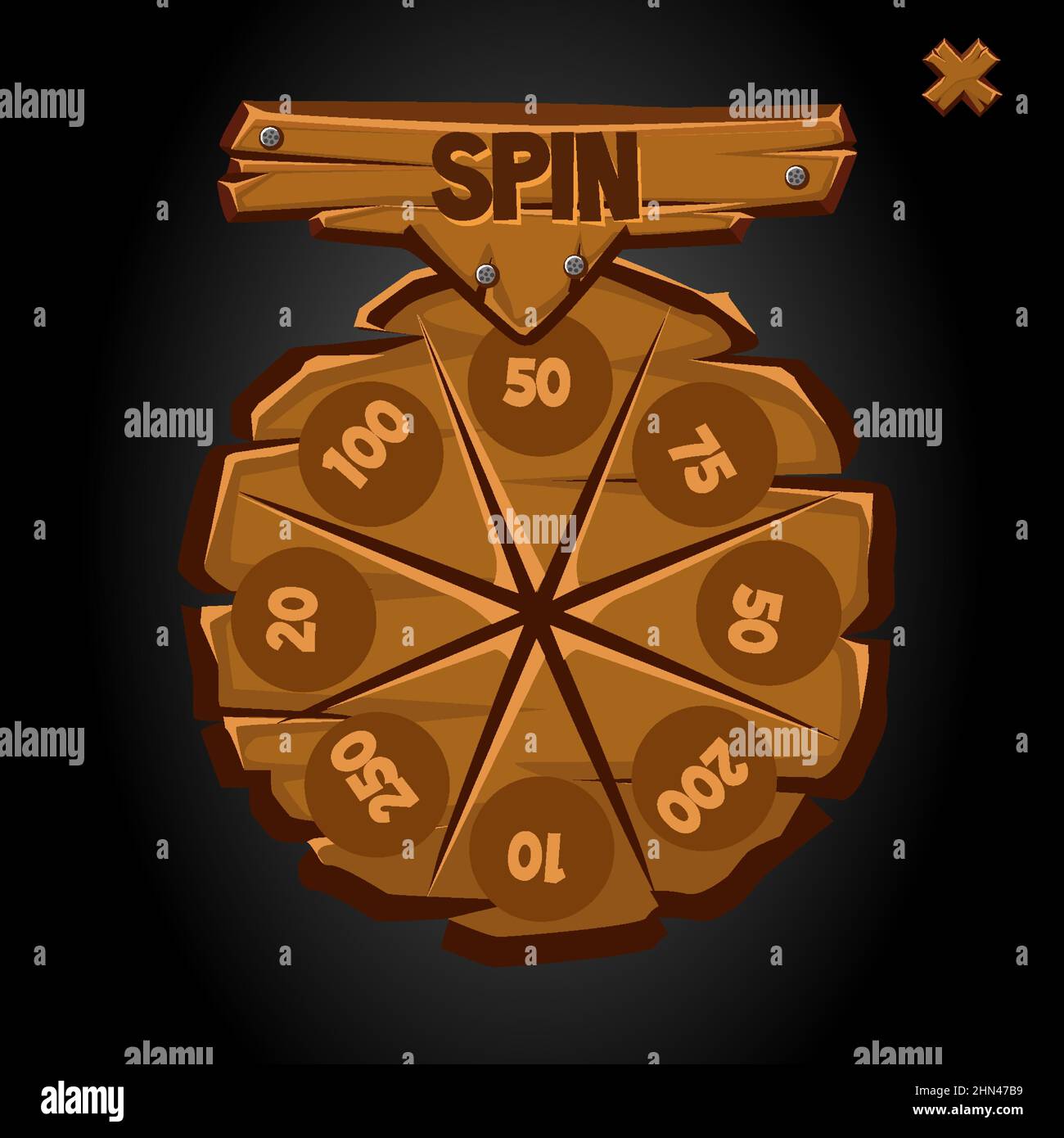 Old round wooden wheel of fortune with numbers Stock Vector Image & Art ...
