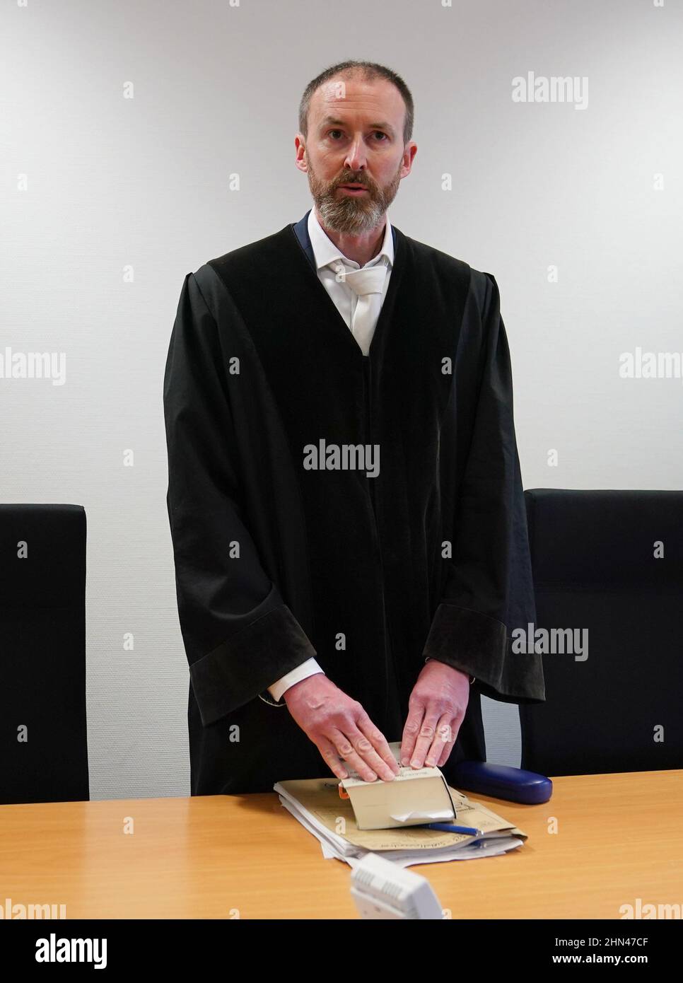 Itzehoe, Germany. 14th Feb, 2022. Johann Lohmann, presiding judge at ...