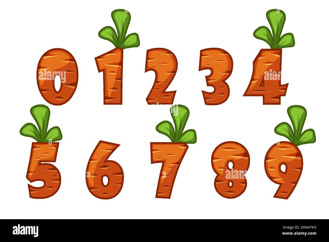 Cartoon carrot font numbers Stock Vector Image & Art - Alamy