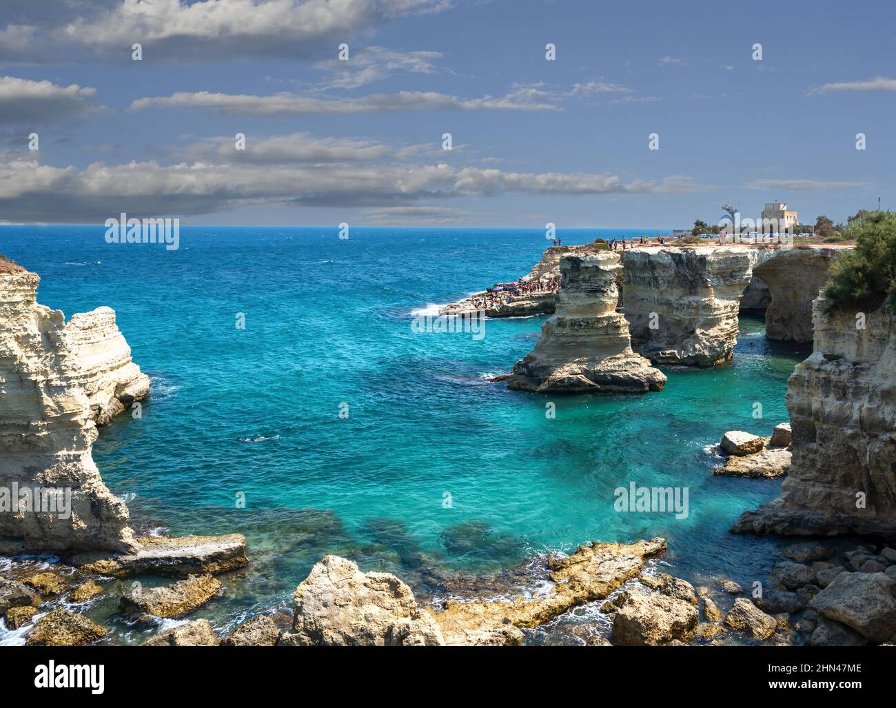 Melendugno,province of Lecce, Puglia, Italy. August 2021. The stacks of ...