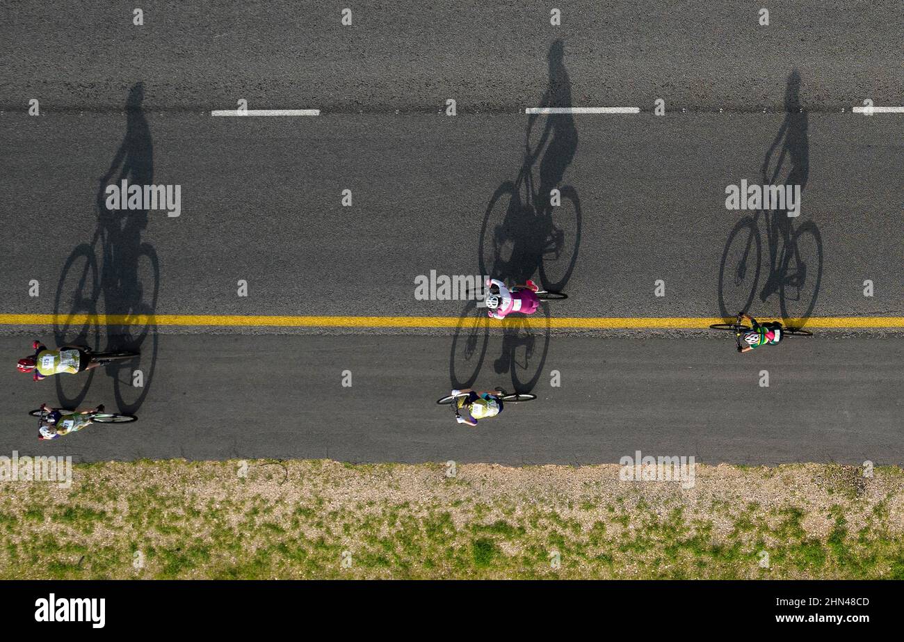 Windhoek, Namibia. 13th Feb, 2022. Cyclists ride during the cycling ...