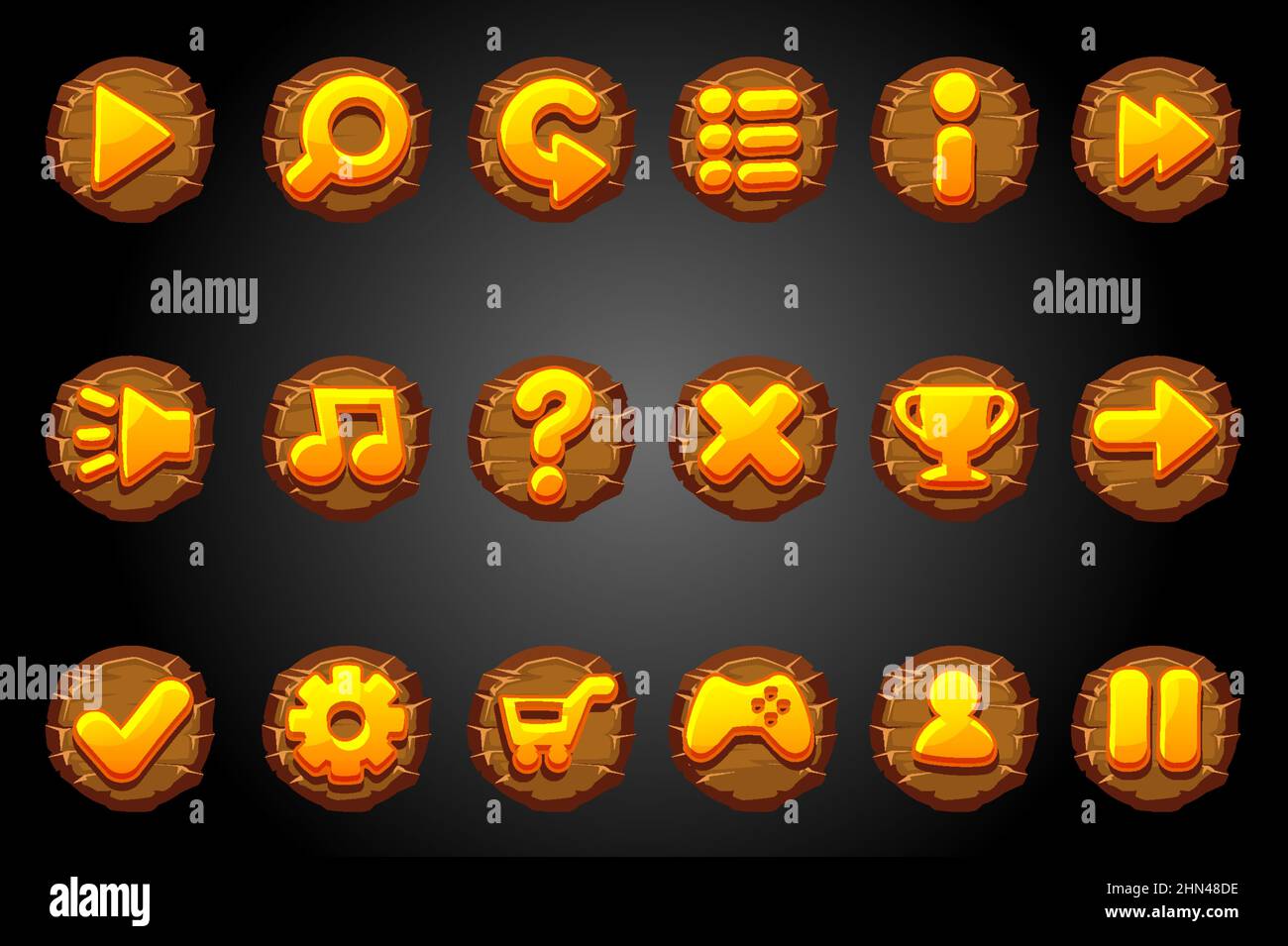 Brown button clipart Stock Vector Images - Alamy