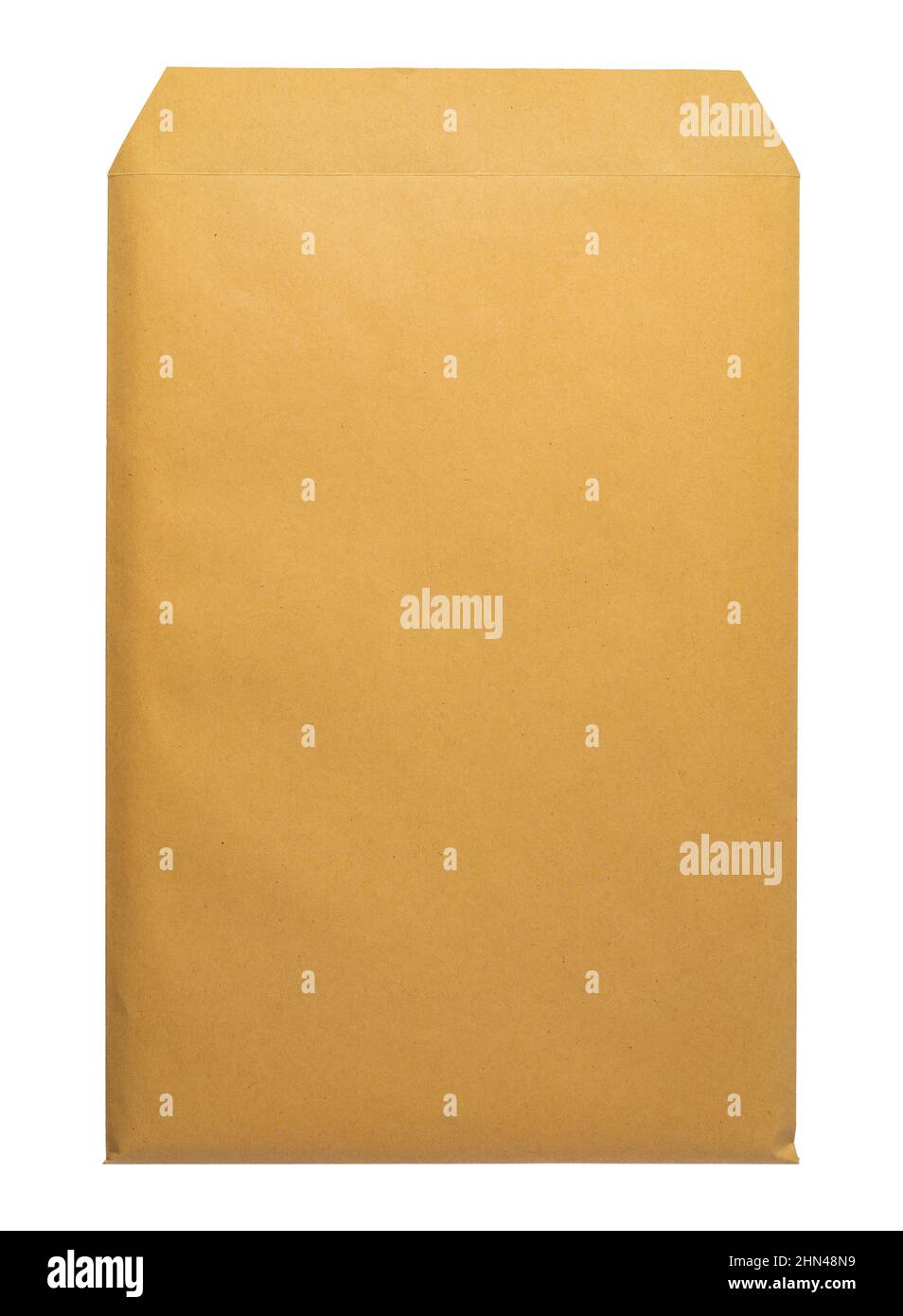 Brown envelope front and back isolated on white background. Letter top ...