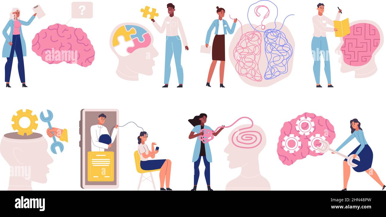 Psychology mental problem, stress, brain healthcare therapy. Medical ...