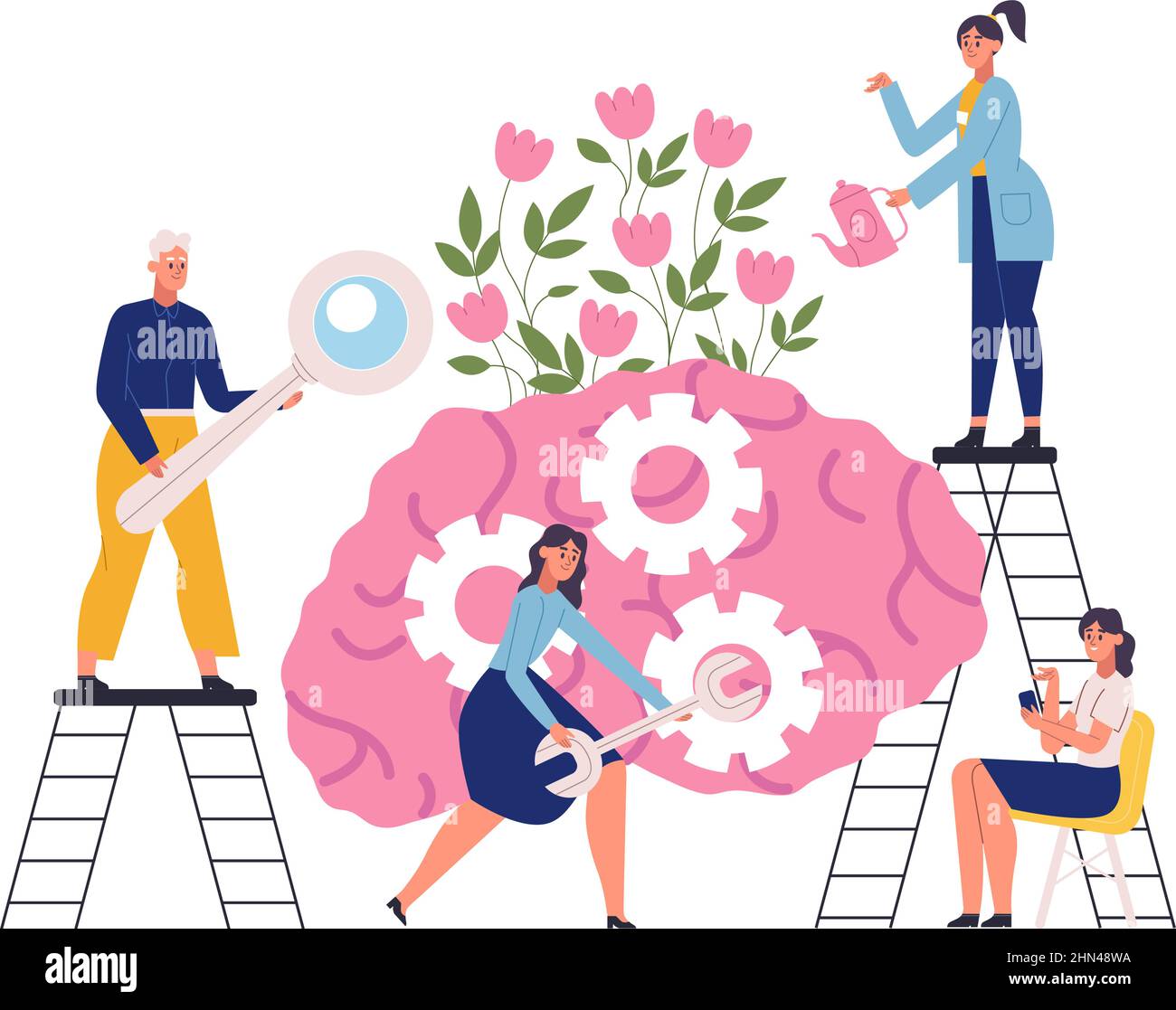 Emotional, mental health, brain healthcare, cognitive problem concept ...