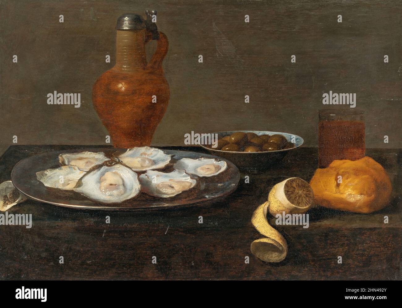 Jacob van Es (circa 1596 –1666) Still Life with oysters, lemon, olives ...