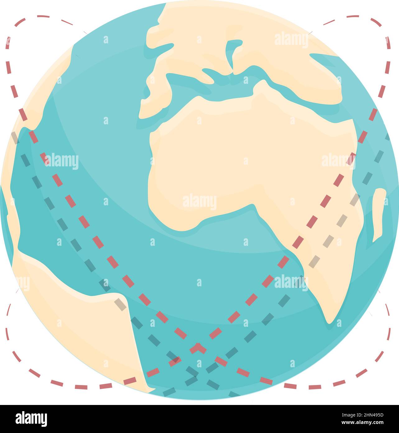 Airplane world trip icon cartoon vector. Glove travel. Map earth Stock ...
